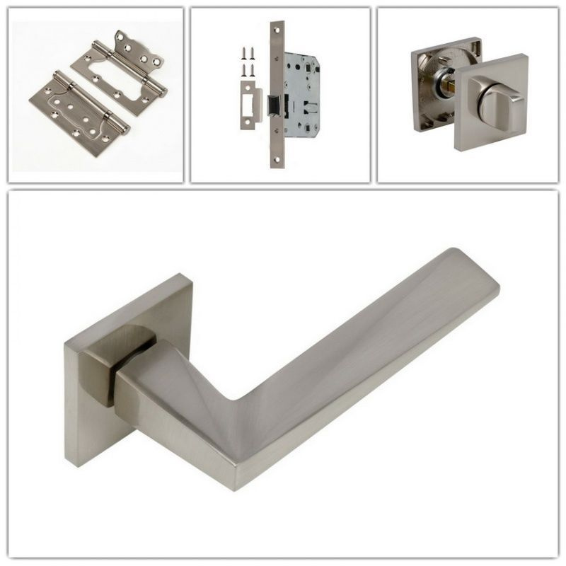 Комплект ручек для дверей Adden Bau SOLAR_S-535_NICKEL_WC, никель ...