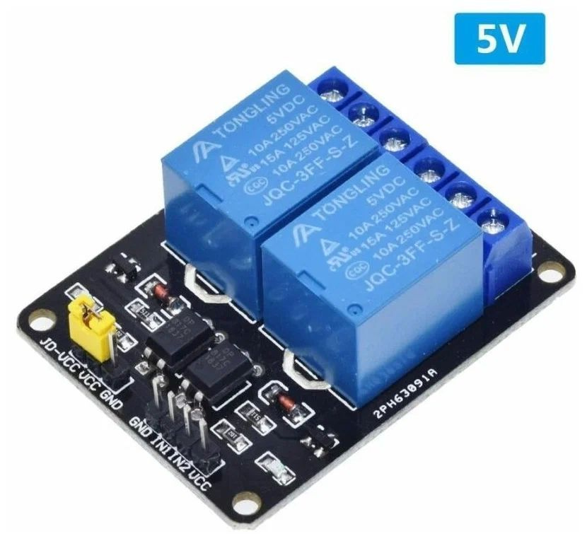 Модуль реле 5В 2-канала электромеханическое для Arduino SDR-05VDC-SL-C ...