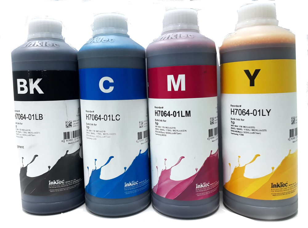 Расходник для печати InkTec Чернила HP H7064, Набор CMYK, для струйного ...