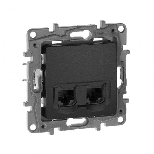 Legrand Etika Антрацит Розетка компьютерная 2 ая Rj45 5е Utp 672655