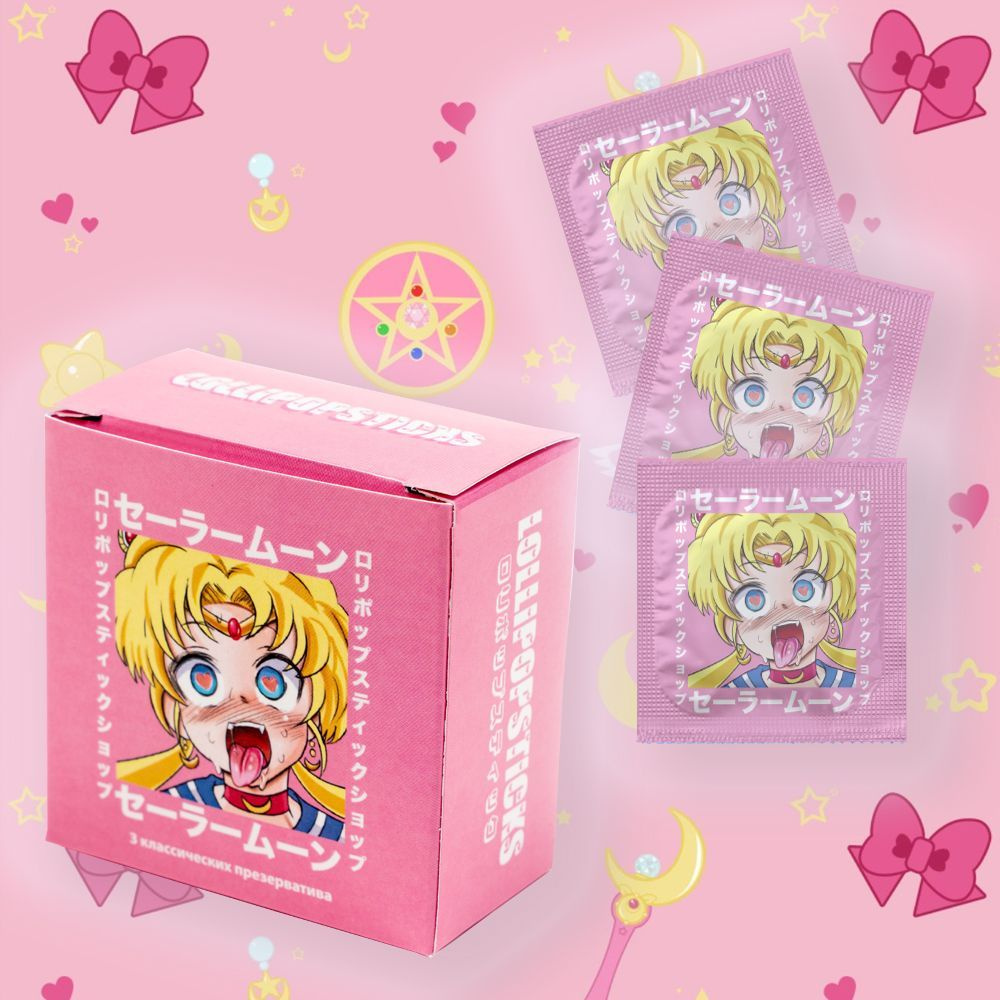Презервативы аниме Ахегао Sailor Moon Ahegao Lollipopsticks классические 3 шт купить с