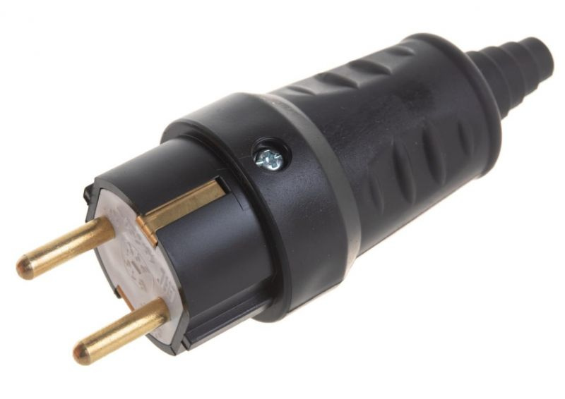 PCE Вилка каб 16A 220V 2P+E IP54 корпус черный, маркер черный 0511-ss ...