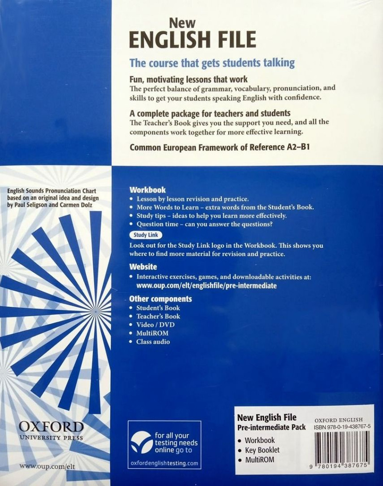 New English File Pre-intermediate Workbook with key and MultiROM Pack ...