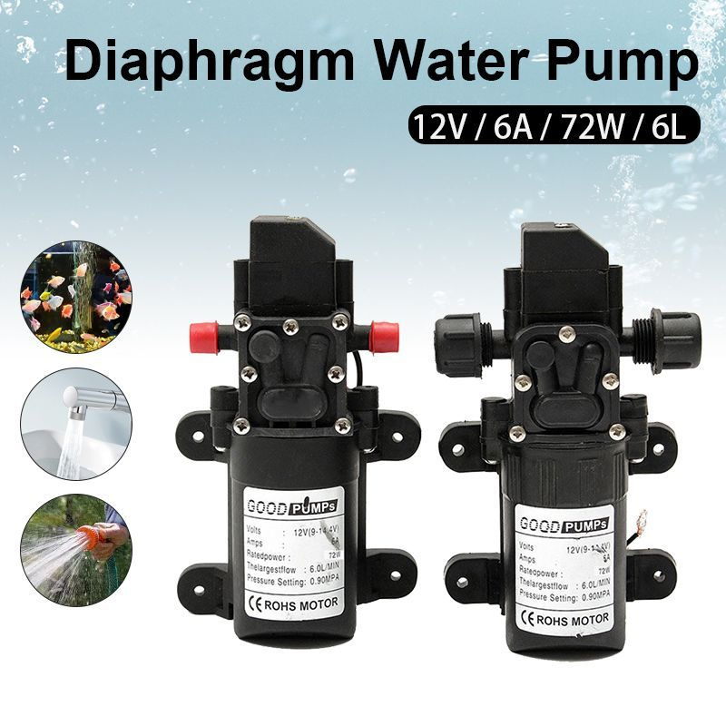 насос для перекачки воды/12V 130psi 6L/мин Мембранный самовсасывающий ...