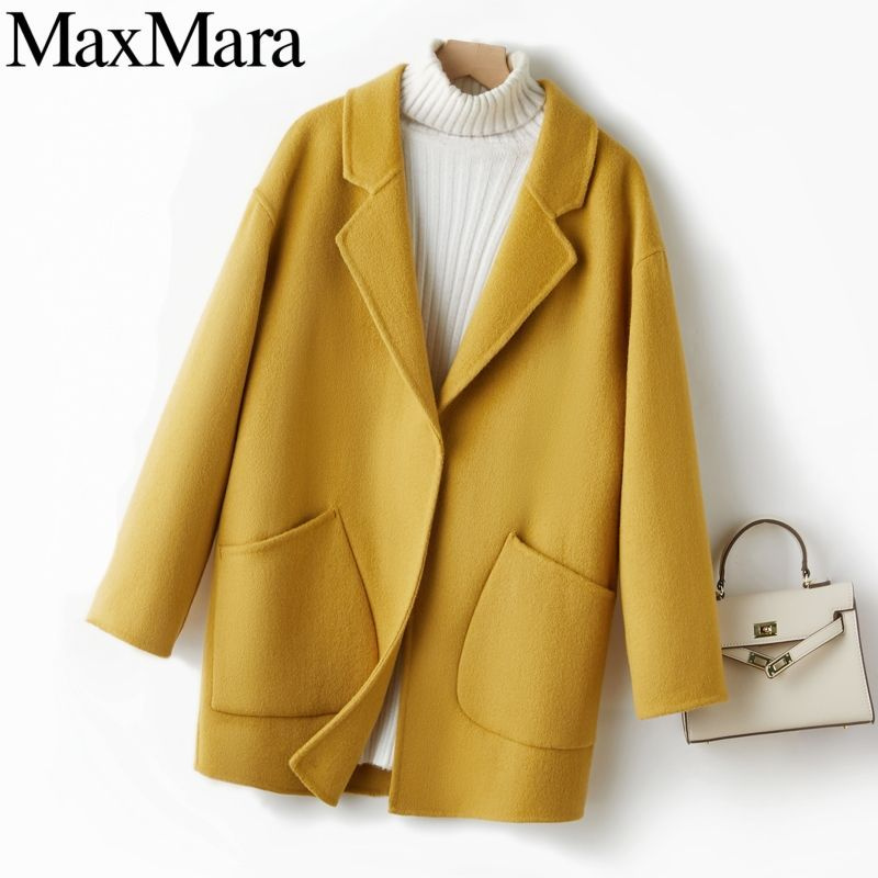 Пальто Max Mara, Зима, размер 48, цвет желтый, Шерсть - купить по ...