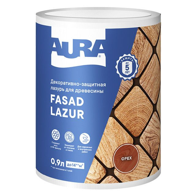 средство деревозащитное Aura Fasad Lazur орех 0,9л, арт.AWW011 купить ...
