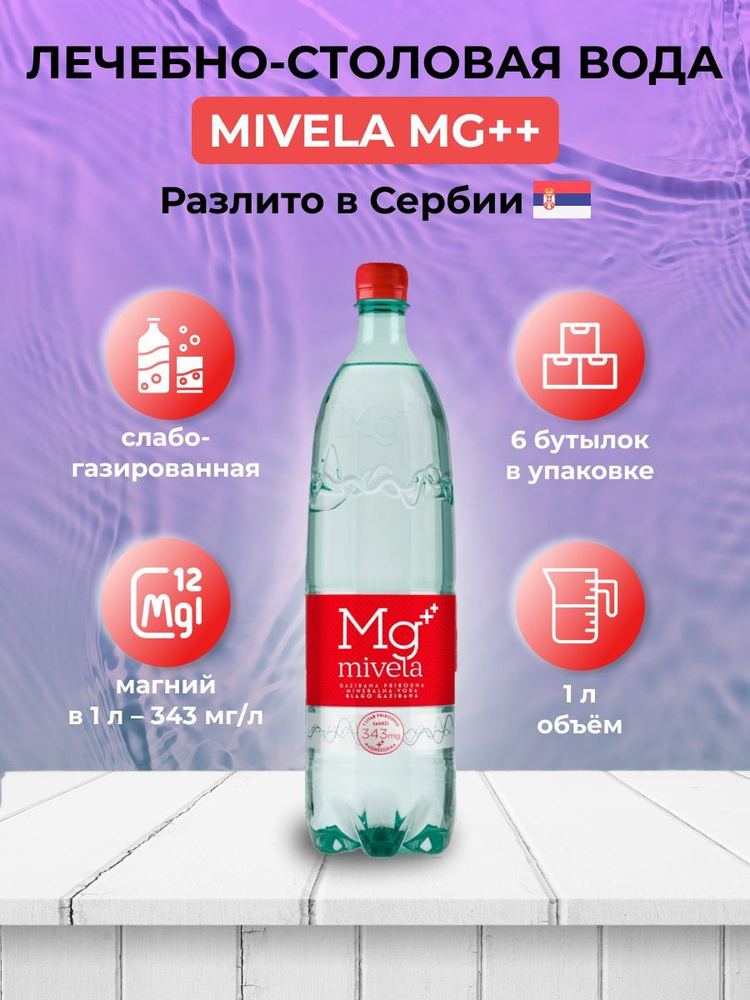 Mivela Вода Минеральная Газированная 1000мл. 6шт - купить с доставкой ...