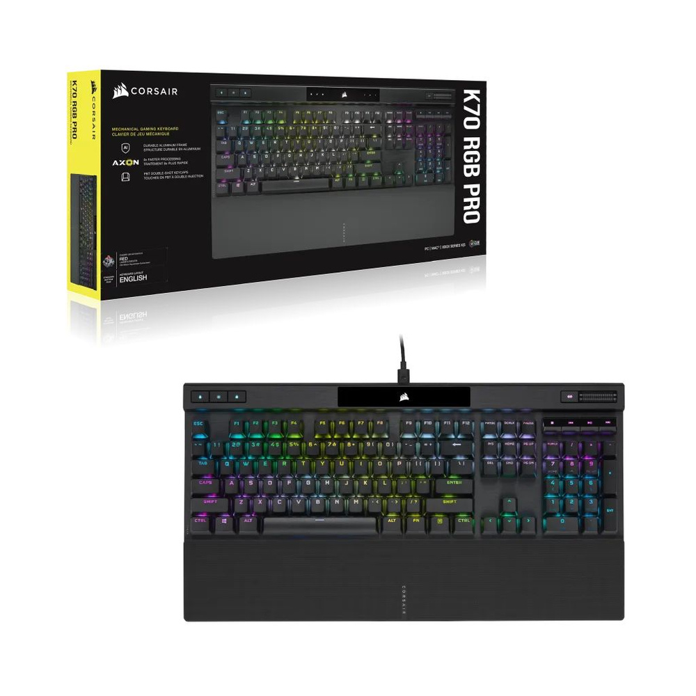 Игровая клавиатура проводная K70 RGB PRO,черный-silver ось, (Cherry MX ...