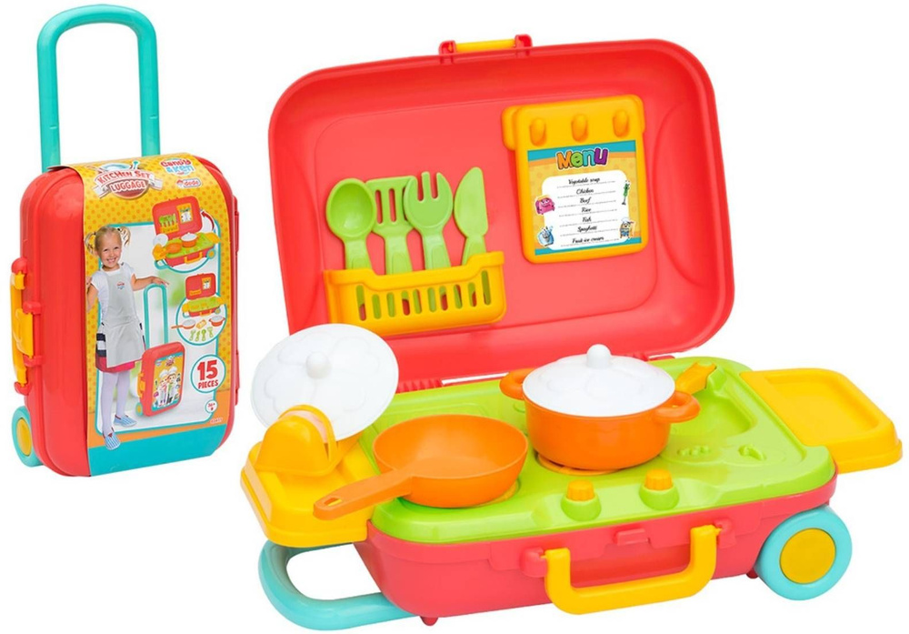 Игровой набор "Мини-кухня на колесах" в чемодане, детская игрушечная ...