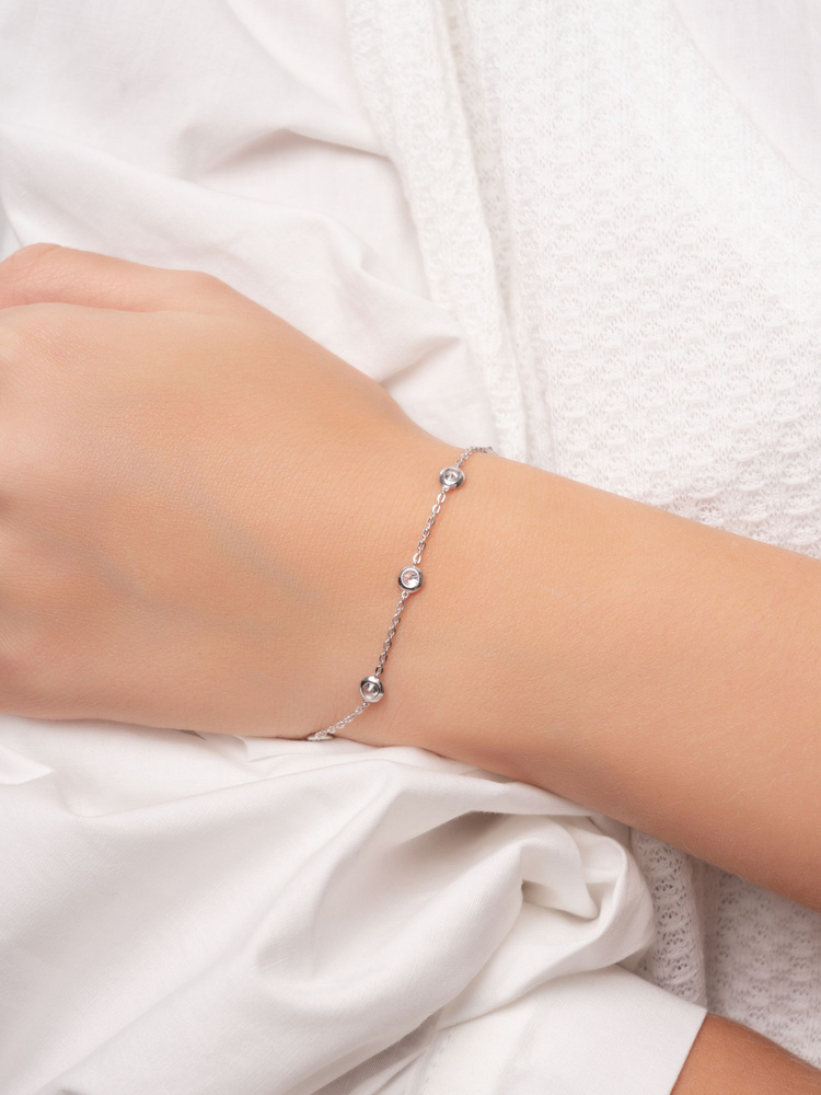 ANGELO jewelry Браслет 7 фианитов в линзе на цепочке - купить с ...