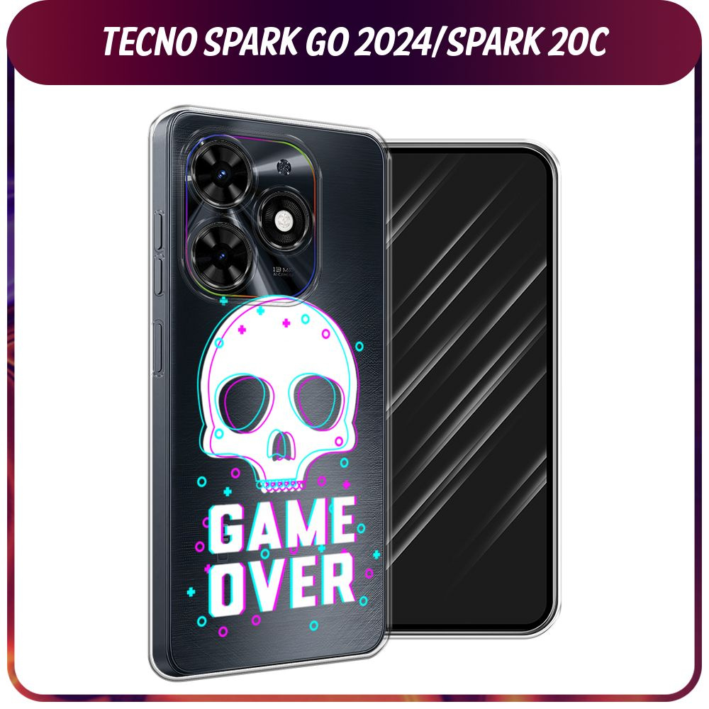Силиконовый чехол на Tecno Spark Go 2024 Spark 20c Текно Спарк Го 2024 Спарк 20c Череп Game