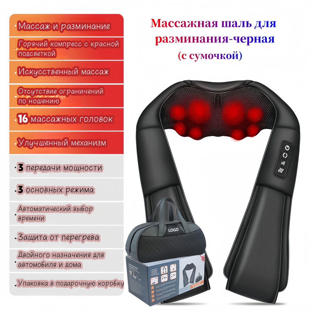 Массажер для шеи и плеч / Беспроводной электрический массажер для тела ...