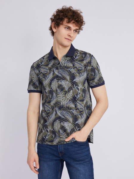 Поло Мужской Zolla хаки, размер 48 Хлопок прямой Повседневный Китай, рост 182-188 купить c ...