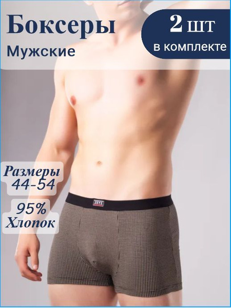 Комплект трусов Мужской ZEVS боксеры Хлопок, Спандекс бежевый, размер 50 Средняя Домашний ...