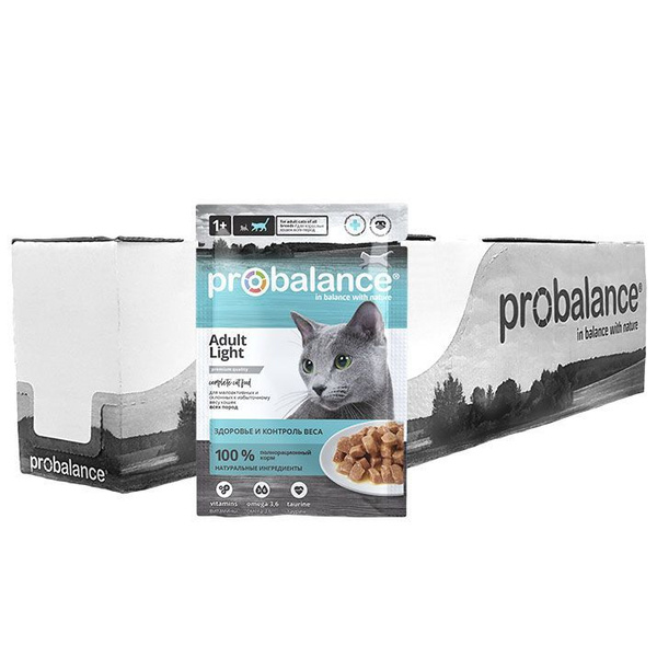 ProBalance Light Корм консервированный для малоактивных кошек, пауч 85 гр. х 28 шт. купить на ...