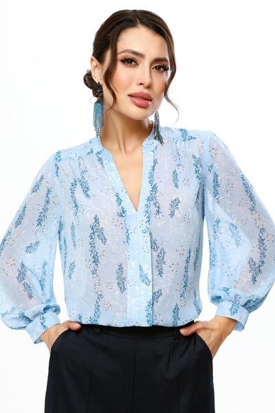 Блузка Женский DStrend голубой, бежевый Полиэстер, размер 44 Россия купить c доставкой на OZON ...