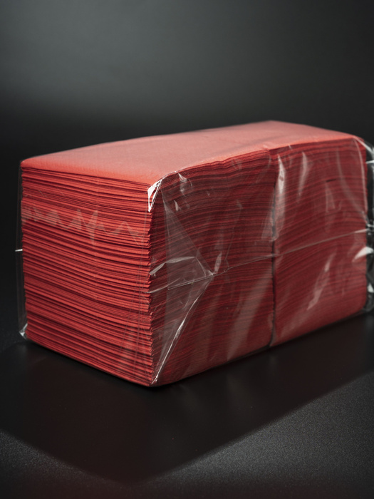 Салфетки двухслойные ZELPAPER 24х24 красные, бумажные, 250 шт, 100% ...