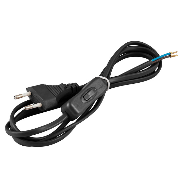 DUWI 05681 2 Провод с евроштекером и выключателем черный 2м. H 03 VV-F ...