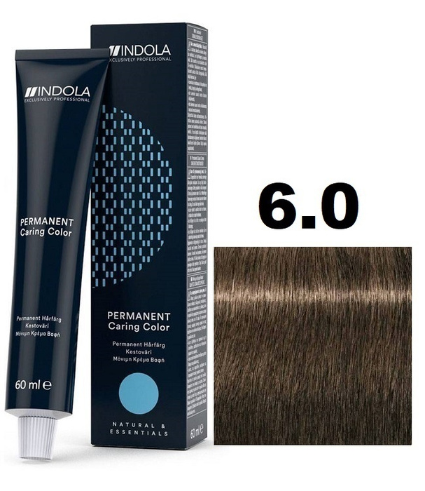 Indola Permanent Caring Color Крем-краска для волос 6/0 темный блондин ...