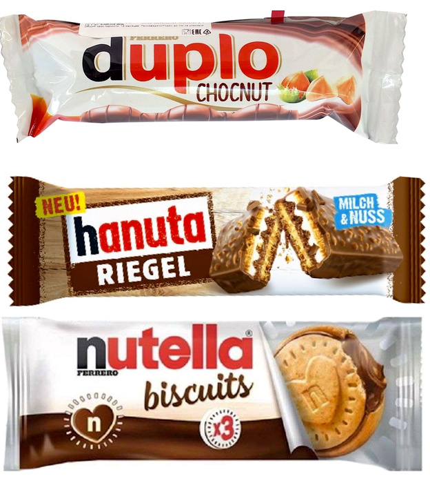 Набор шоколадных батончиков Ferrero Duplo, Hanuta Riegel, Nutella ...