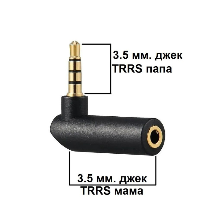 Угловой переходник TRRS Jack 3.5 F - Jack 3.5 M - купить с доставкой по ...