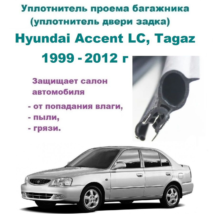 Уплотнитель проема двери задка / крышки багажника Hyundai Accent LC ...