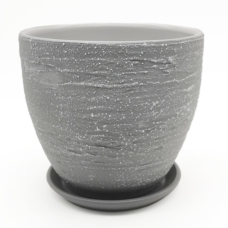 Горшок керамический 18x18x16 см, 2,9л, Колор Л серый, для комнатных ...