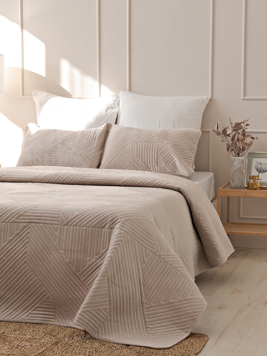 Покрывало Sandra Home Textile CLTV2+2Нав Велюр натуральный, Бархат 230x ...