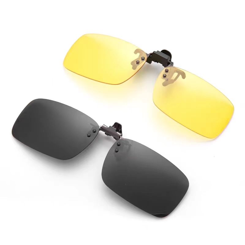 Накладка на очки поляризационная желтый и черный, для водителей ...
