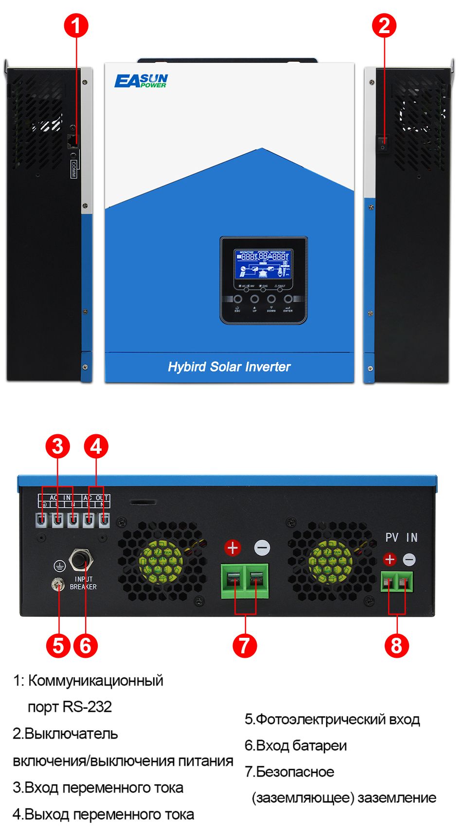 Инвертор Easun Power ISolar SMH II 2.2KW, преобразователь напряжения, 2200Вт, 12В - купить с ...