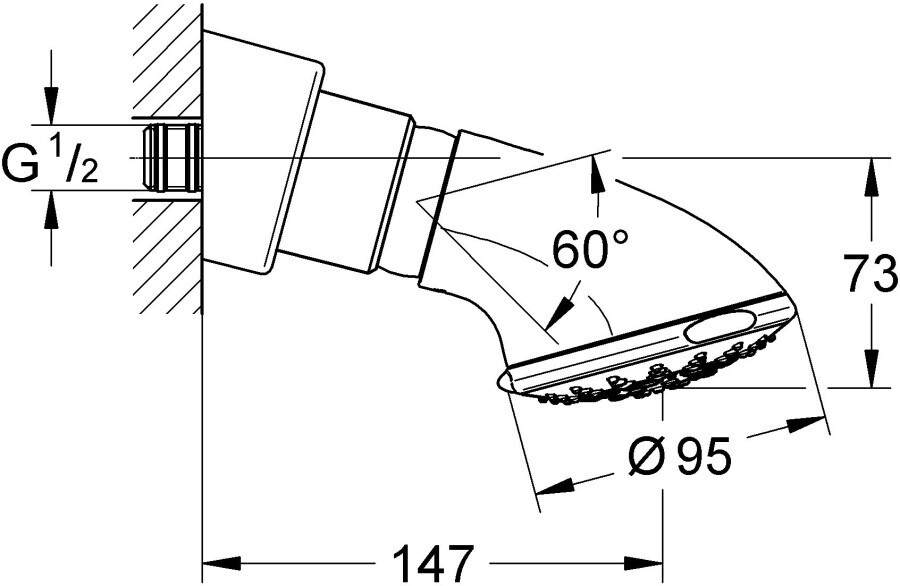 Верхний душ Grohe Relexa 100 Five 27062000 - купить с доставкой по ...