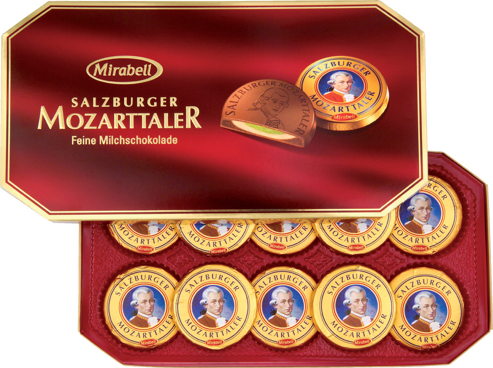 Подарочный набор Mirabell Mozart taler Конфеты из молочного шоколада ...
