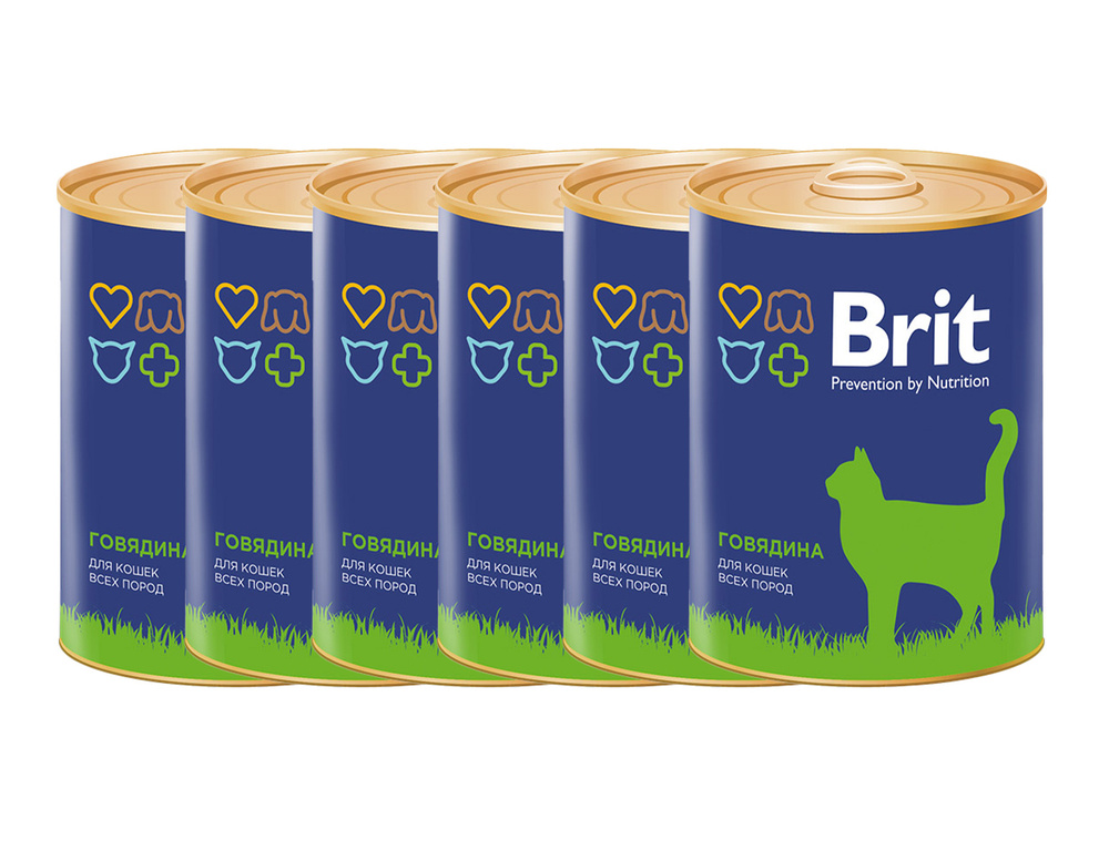 Brit Консервы для кошек BEEF Говядина 340г х 6 шт. - купить с доставкой ...