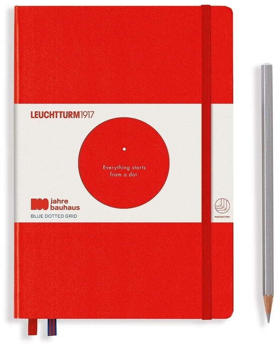 Блокнот Leuchtturm1917 Bauhaus Edition A5 (14.5x21 см.), 80г/м2, 251 стр. (125 л.), в синюю ...