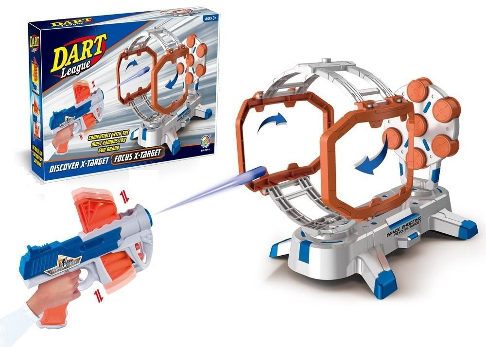 Игровой набор Junfa Тир электромеханический с бластером, мягкими пулями, 7 мишенями, вращающейся ...