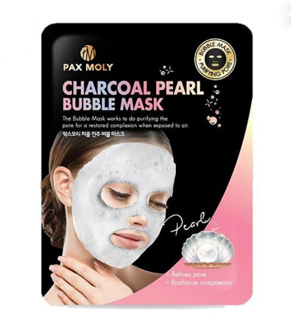 Pax Moly Очищающая пузырьковая маска для лица, с древесным углем и ...