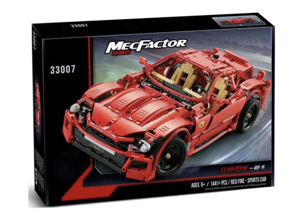 Конструктор пластиковый MecFactor Красная спортивная машина Ferraril ...