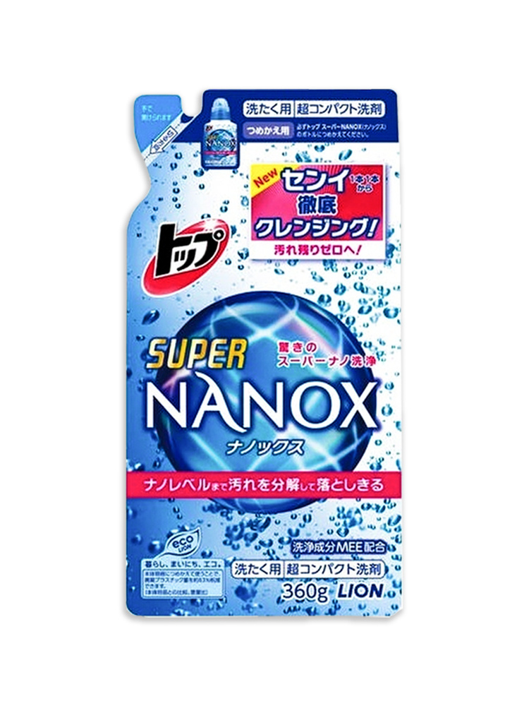 LION NANOX топ super гель для стирки концентрированный (сменный блок), 360 g, Япония - купить с ...