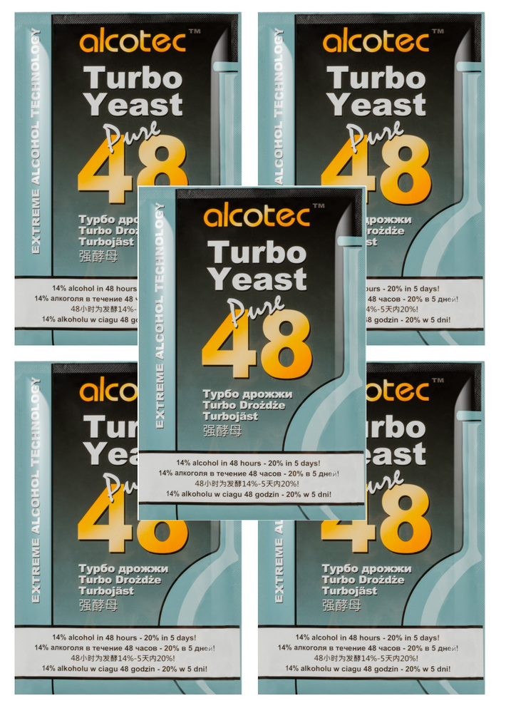 Дрожжи спиртовые ALCOTEC 48 Pure Turbo / Алкотек 48 Пуре Турбо, 5 упаковок - купить с доставкой ...