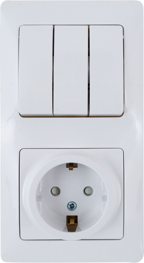 Блок выключатель с розеткой встраиваемый Schneider Electric Glossa 3 ...