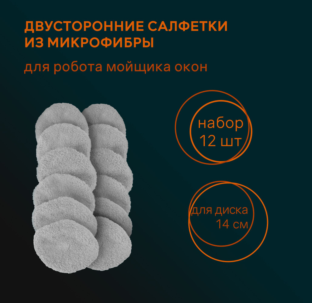 Сменные чистящие салфетки из микрофибры для робота мойщика окон, 12 шт ...
