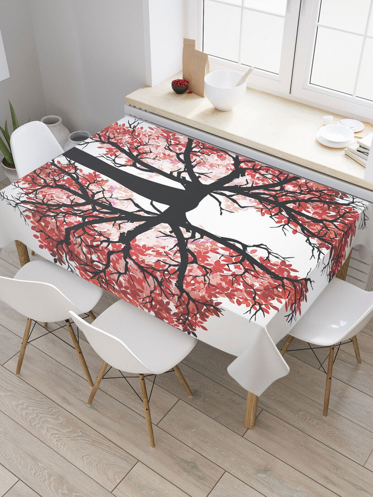 Прямоугольная тканевая скатерть на стол JoyArty с рисунком "Легкие природы" 145 на 180 см ...