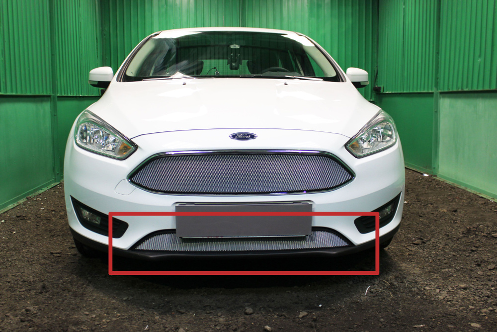 Защитная сетка радиатора низ хром Ford Focus 3 (2014-2019) рестайлинг ...