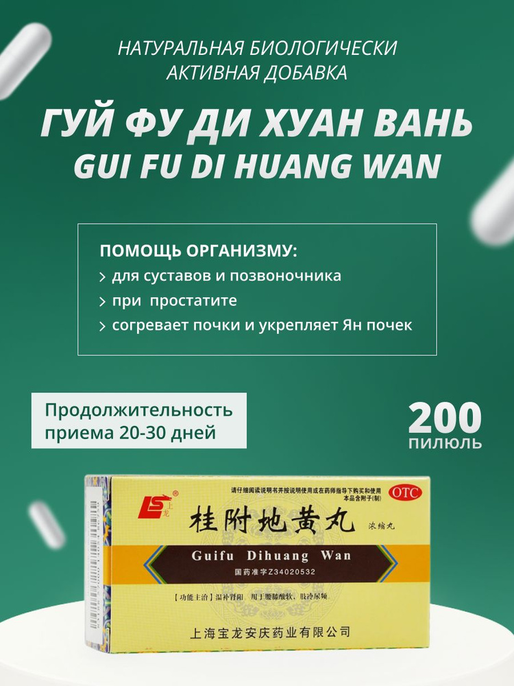 ГУЙ ФУ ДИ ХУАН ВАНЬ GUI FU DI HUANG WAN 200 пилюль по 0.18г ...
