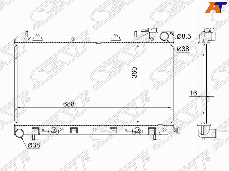 Радиатор охлаждения для Субару Форестер SG 2002-2008, Subaru Forester ...