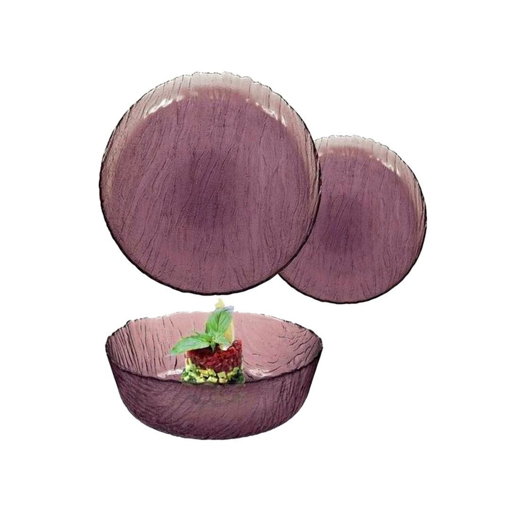 Набор столовой посуды Luminarc Volcano Lilac с бокалами для вина, 16 ...