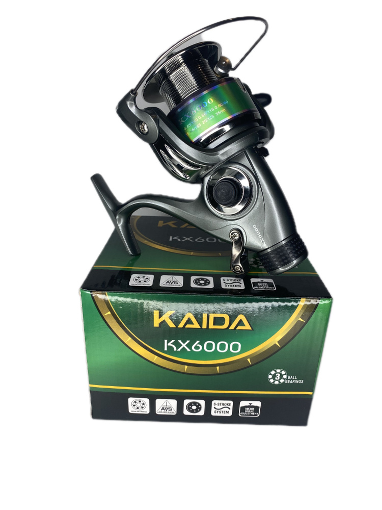 Катушка KAIDA KX, Безынерционная, 6000, Передний + Задний фрикцион ...