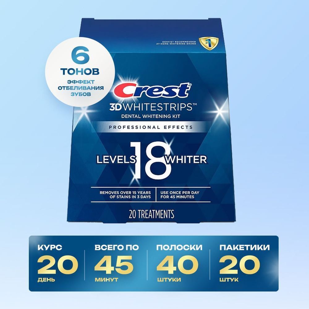 Отбеливающие полоски для зубов Crest 3D White Professional Effects 18 ...