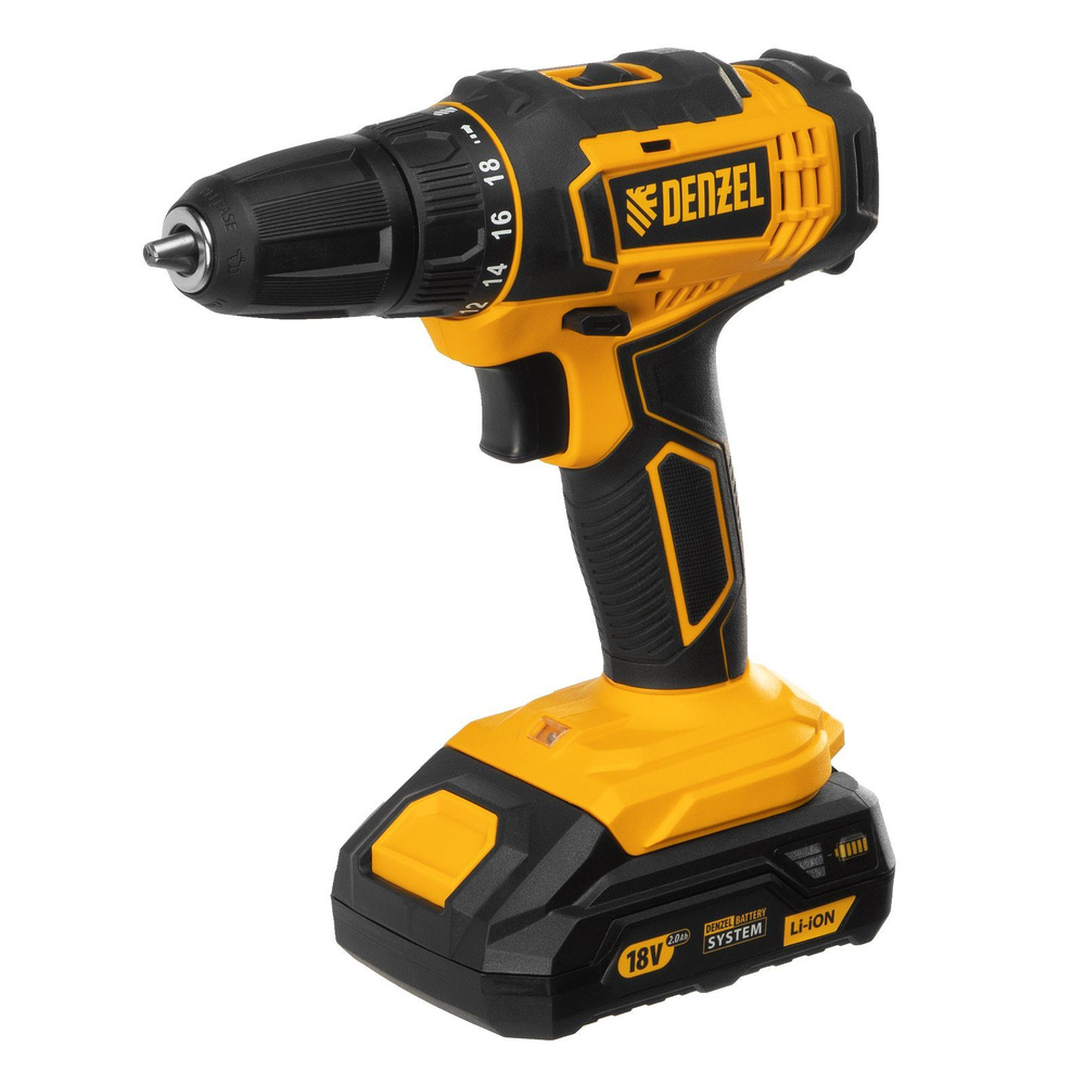 Дрель-шуруповерт аккумуляторная CDL-18-02BM, Li-Ion, 18 В, 2 аккумулятор Denzel 26116 купить на ...