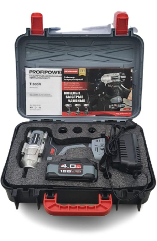Аккумуляторный бесщеточный ударный гайковерт 18В 4Ач. ПРОФИПОВЕР T-500N ...